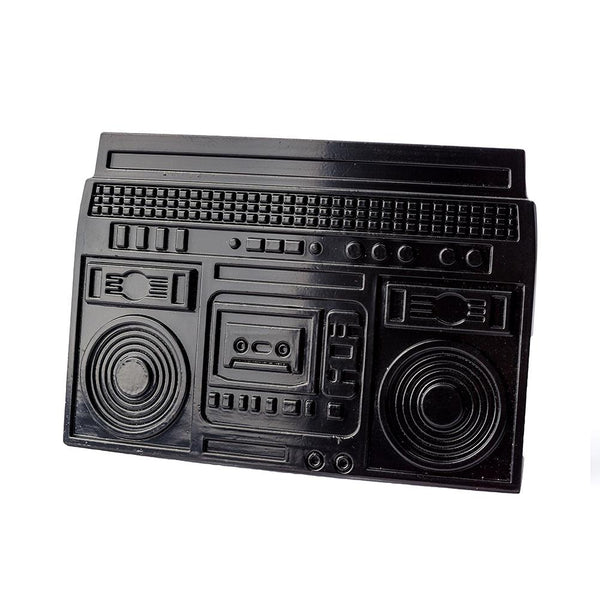 Belt Buckle by Hot Buckles Features Old School Boombox in Black or Gol ...